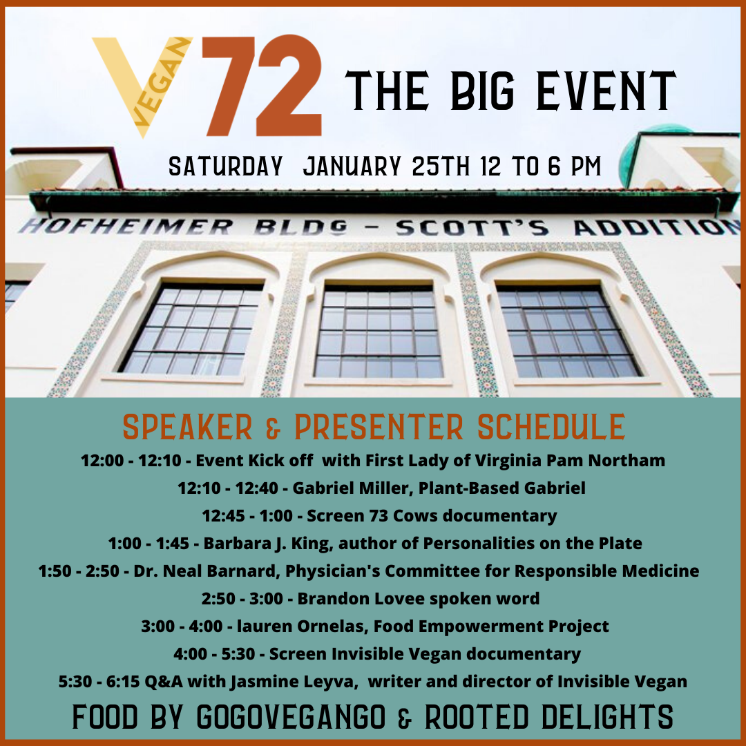 Vegan72 2020 Big Event Schedule - Vegan Action
